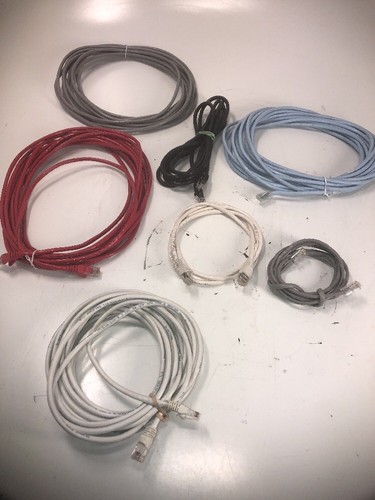 Lot of 7 Used Ethernet Network Cables Mixed Colors & Lengths | eBay