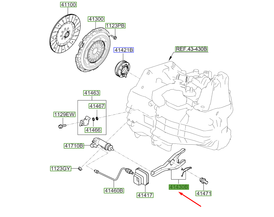 Kia 4143023200 Release Fork OE Replacement Xx3623 608d3d for sale ...
