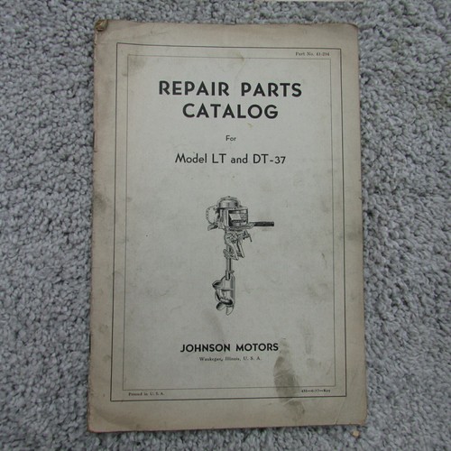 Original Johnson Parts Catalog LT And DT-37 | eBay