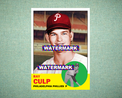 Ray Culp Philadelphia Phillies 1963 Style Custom Baseball Art Card | eBay