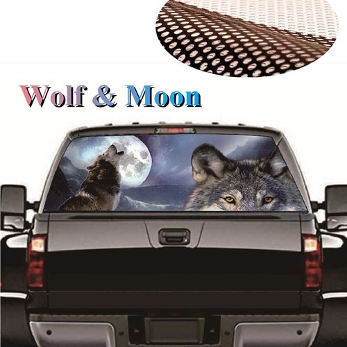 1x Rear Window Graphic Sticker Wolf Moon Windshield Decal For Truck SUV ...