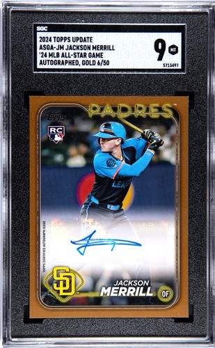 2024 Topps Update JACKSON MERRILL GOLD All Star Game Auto Autograph /50 ...