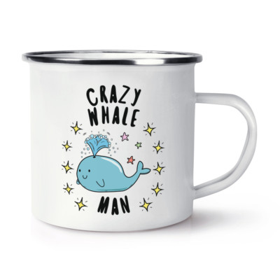 Verrückte Wal Mann Stars Retro Emaille Becher Tasse - Lustig Tiere ...