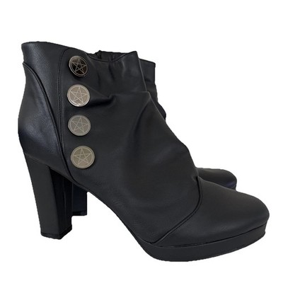 Hot Topic Ankle Boots Womens 9W Dark Coven Button Shoes Gothic Wedge ...