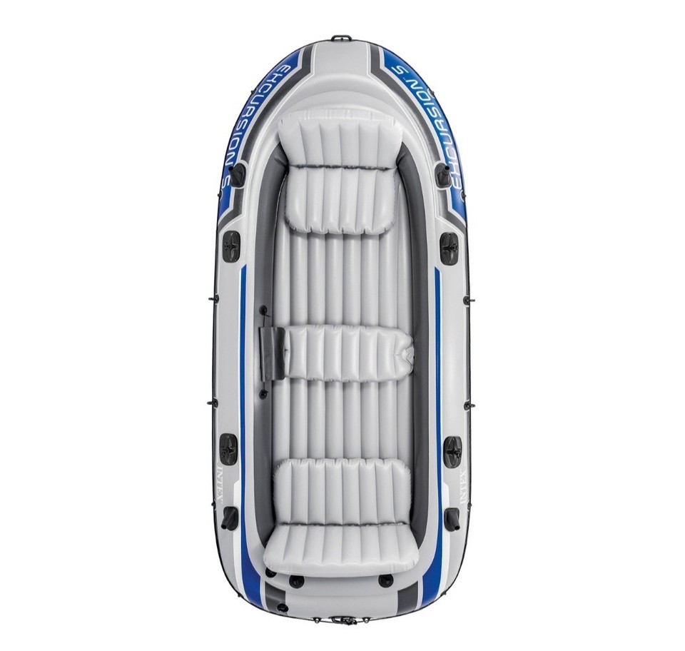 Intex Excursion 5 5-Person Inflatable Boat Set, Oars & Pump, New ...