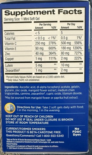 PreserVision AREDS 2 Eye Vitamin & Mineral Supplement, Lutein OCUSORB ...