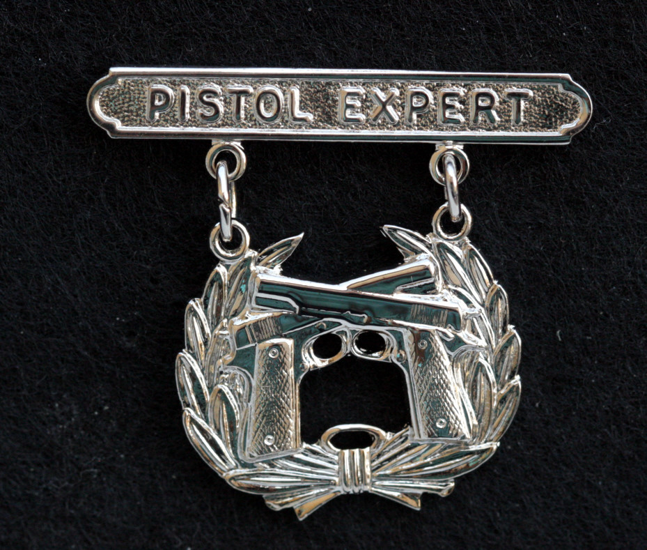 US MARINES PISTOL EXPERT QUALIFICATION SHOOTING BADGE UNIFORM FMF RIFLE ...