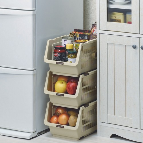 1 pcs Japanese Stackable Storage Bin Kitchen Pantry Organizers Food ...