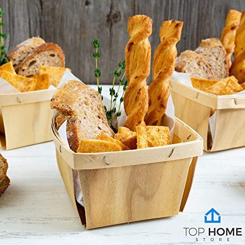 One Pint Wooden Berry Baskets (10 Pack); for Picking Fruit or Arts ...