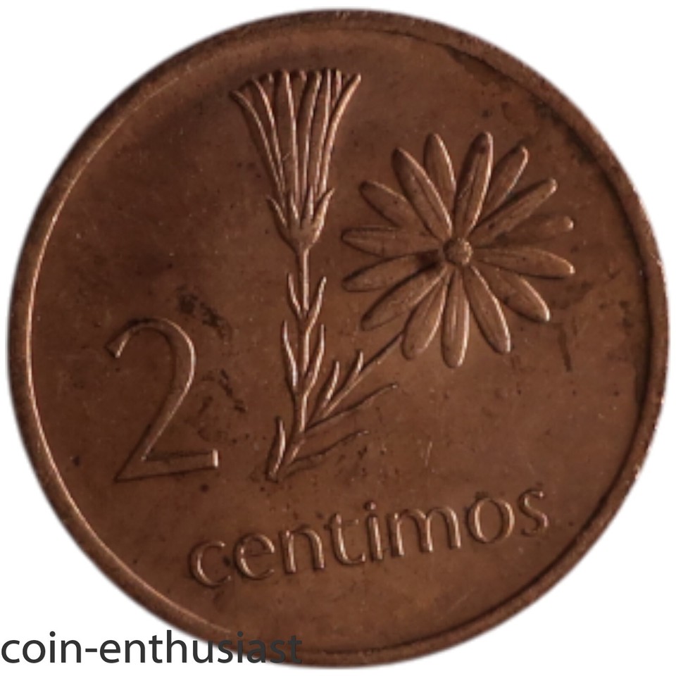 1975 MOZAMBIQUE 2 CENTIMOS UNC PRESIDENT SAMORA MACHEL BRONZE RAIN ...