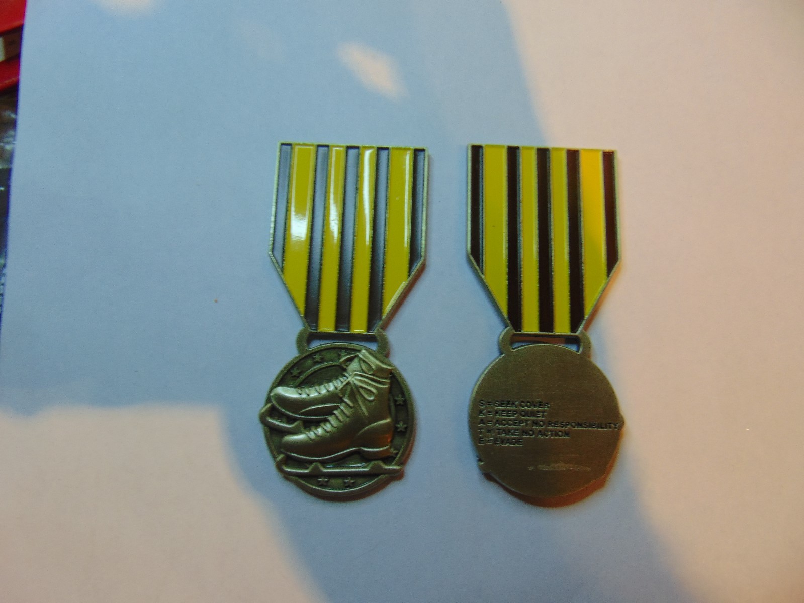 CHALLENGE COIN RIBBON MEDAL SKATE SEEK COVER KEEP QUIET ACCEPT TAKE ...