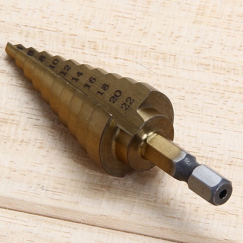 Hex Titanium Step Cone Drill Bit Hole Cutter 4-22MM HSS 4241 For Sheet ...
