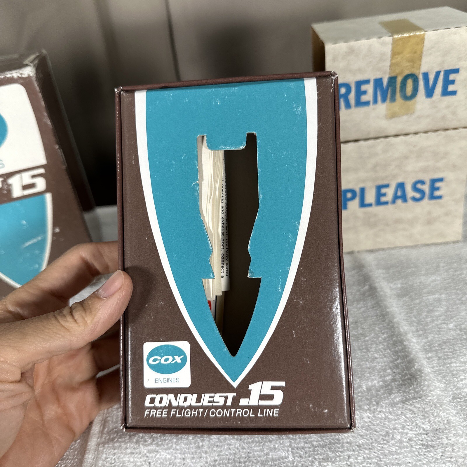 NEW Vintage COX Conquest 15 Engine #2800 Free Flight Control Line+Box ...