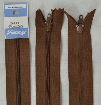 Vizzy Dress Zip, 60cm Colour 13 CHOCOLATE, A Quality Brand Name Zipper ...