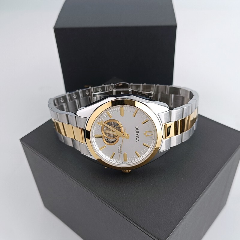 Bulova Classic Surveyor 98A284 Gold/Silver Men Automatic Watch ...