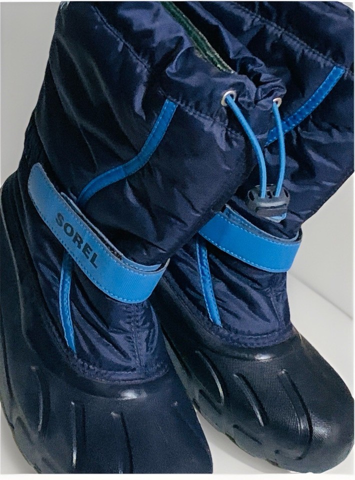 Sorel Snow Boots Blue Flurry Waterproof Mid Calf Felt Liner NY1965-464 ...