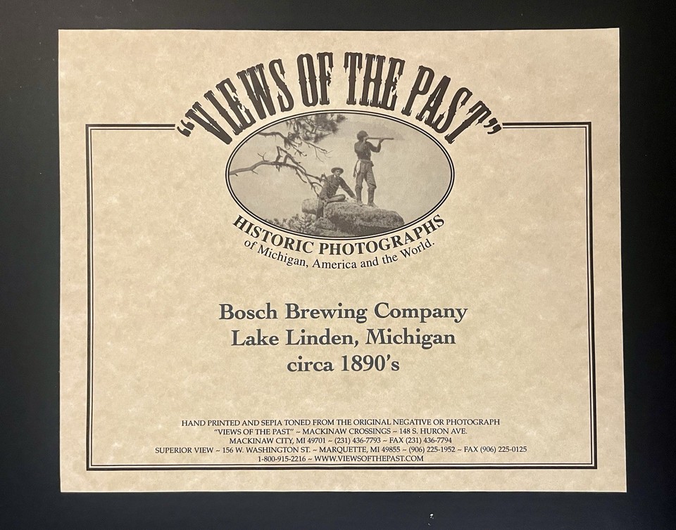 Framed Bosch Brewing Lake Linden Michigan 1890s Photo & Matching Info ...