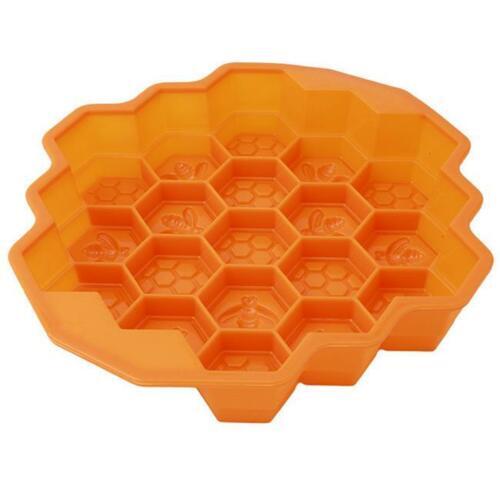 19 Cell Honey Comb Bees Mold Beeswax Silicone Pan Cake Mould Ice Jelly ...
