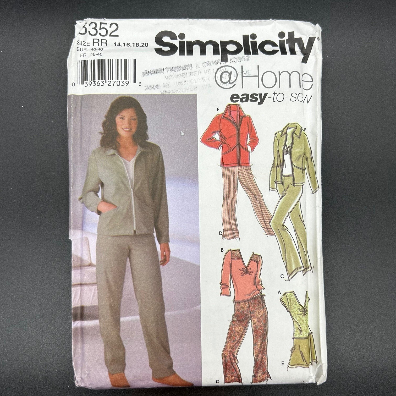 Simplicity 5352 Plus Misses Casual Pants Skort Jacket Knit Top Uncut Sz ...