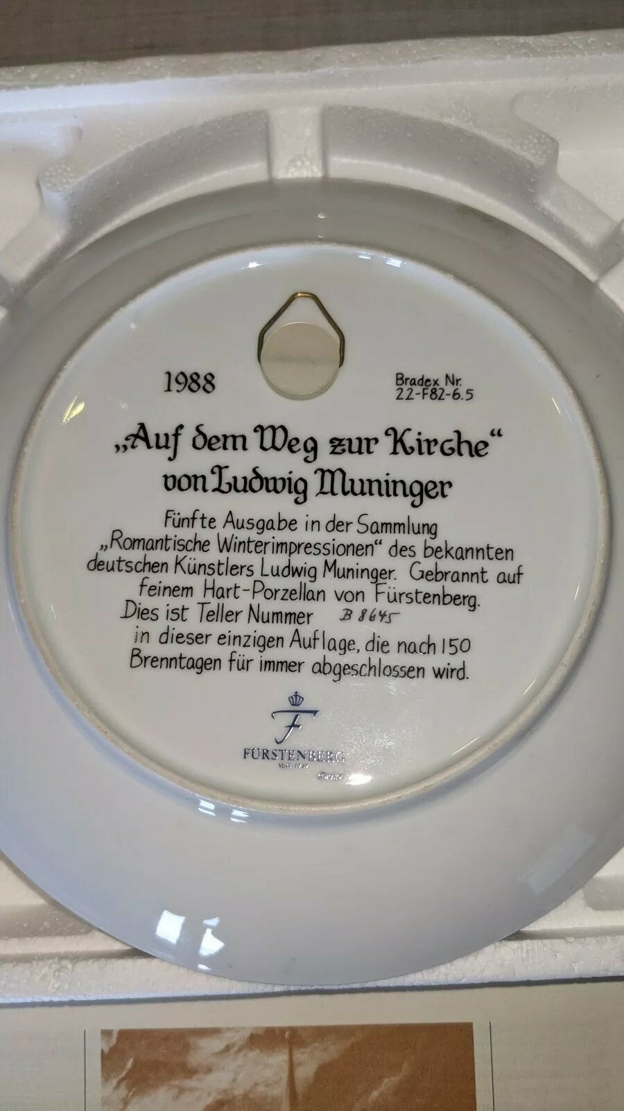 Set of 8 Furstenberg PLATES -Ludwig Muninger-GERMAN-WINTER-Fine ...