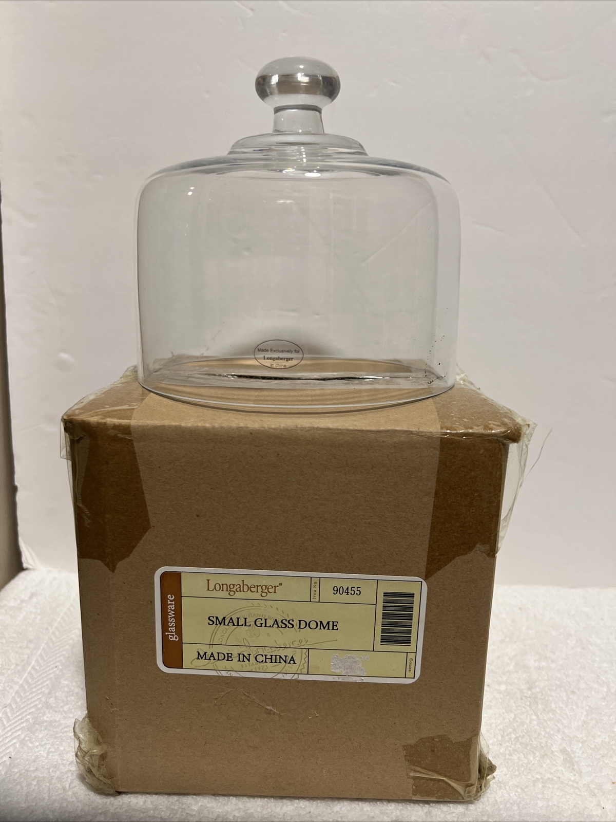 Longaberger Small Glass Dome 6” Top Of Handle, 4” Top Of Dome, 6” Round ...