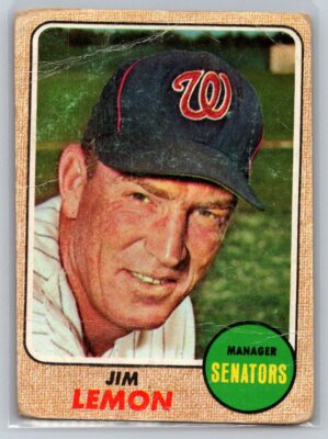 1968 Topps #341 Jim Lemon Manager - blue pen mark on back SENATORS | eBay