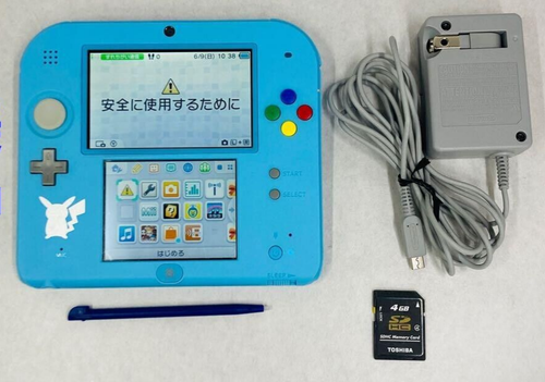 Nintendo 2DS Pokemon Sun Moon Light Blue Console Pikachu Tested | eBay