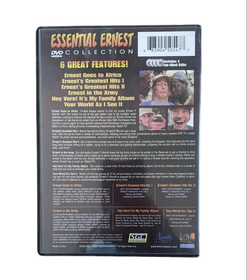 Essential Ernest DVD Collection (DVD, 2006, 4-Disc Set) Jim Varney 6 ...