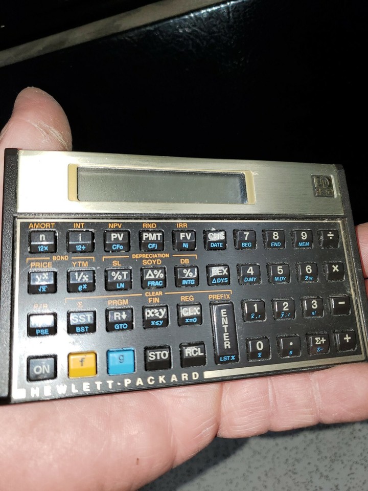 Vtg Hewlett Packard HP-12C Financial Programmable Calculator + Handbook ...