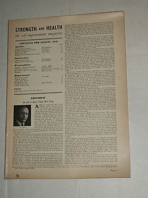 Vintage STRENGTH AND HEALTH August 1941 Body Building Mens Magazine | eBay