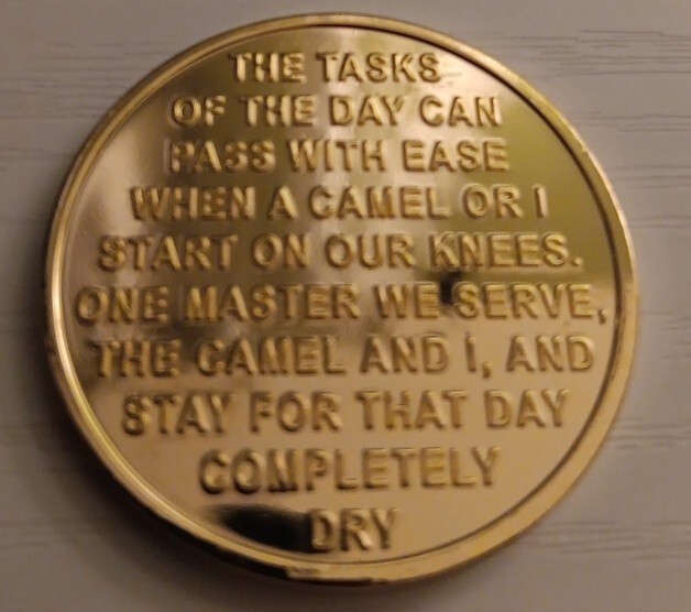 ALCOHOLICS ANONYMOUS "DRY CAMEL" MERLIN GOLD CHIP COIN AA MEDALLION | eBay