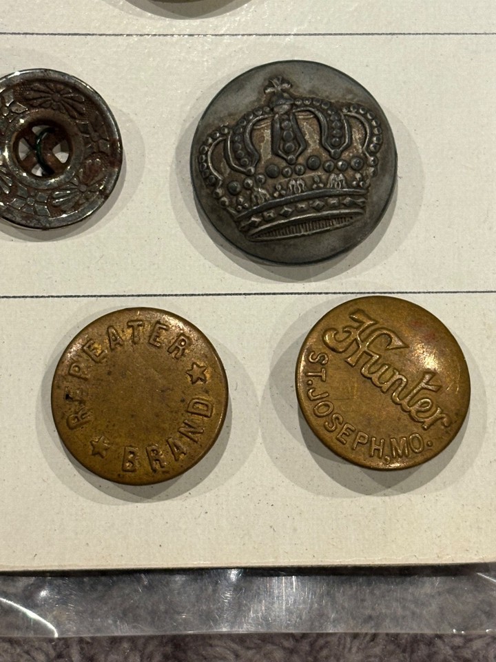 Collection of 60+ Antique Work Clothes Buttons Military Railroad ...