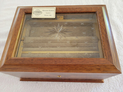 BEAUTIFUL Agresti Brierwood Watch Jewelry Box Lead Crystal Lid ON SALE ...