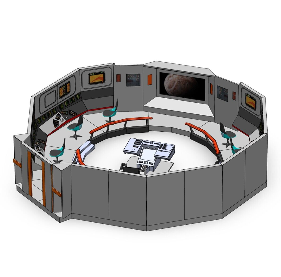Star Trek Tos Bridge (Complete) Diorama for 3.75 in (1:18) Figure ...