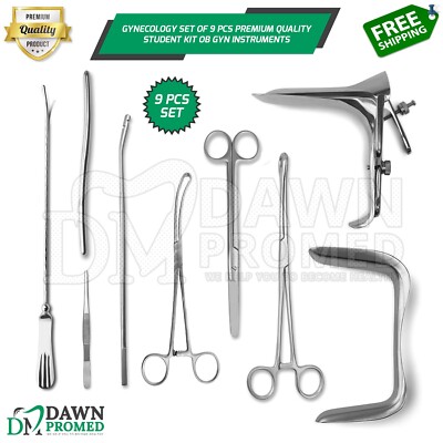 9 Pcs Gynecology kit Set For Student OB/GYN Instruments German Grade | eBay