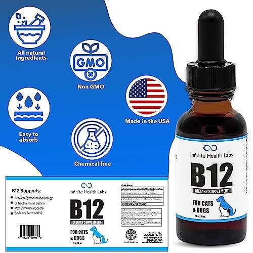 Liquid Vitamin B-12 for Dogs and Cats - Vet Formulated Methyl B12 Made ...