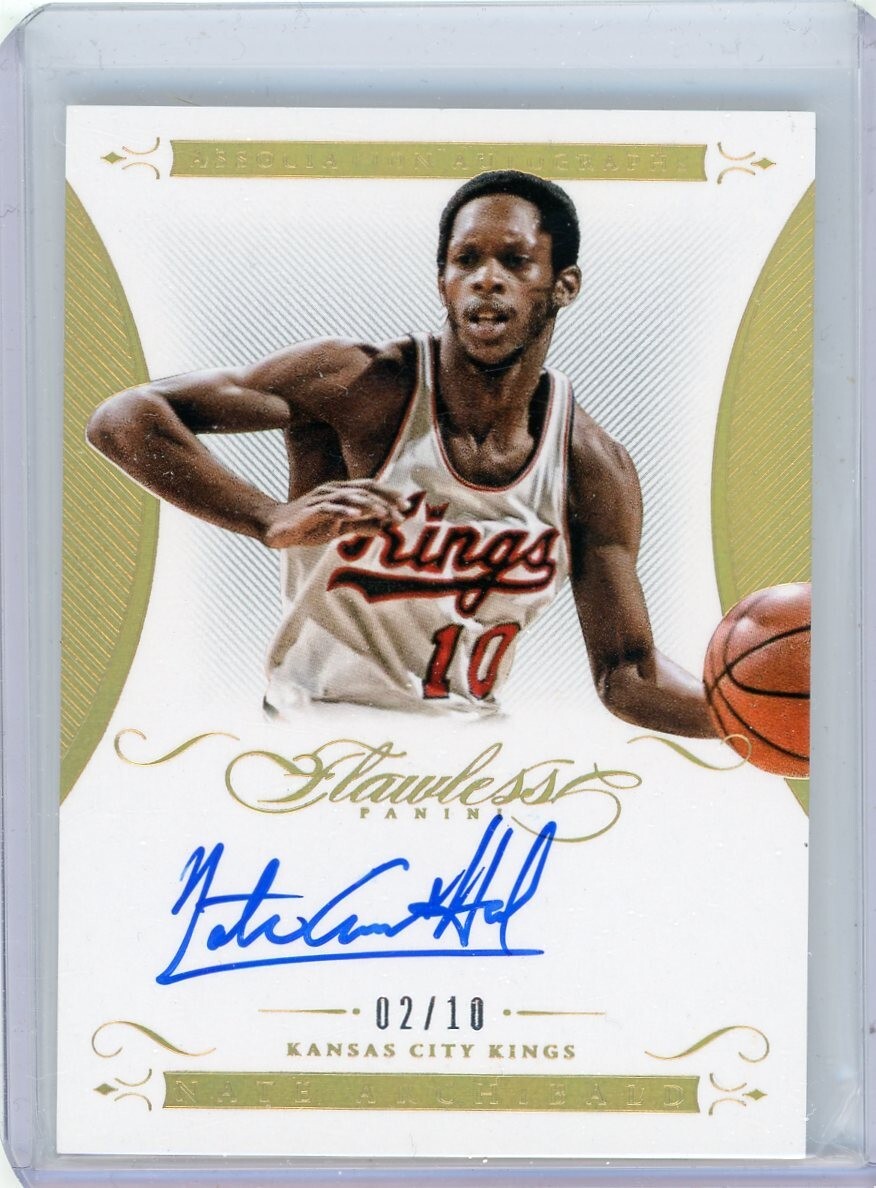 2014-15 Panini Flawless Basketball Gold Autograph Nate Archibald No 2 ...