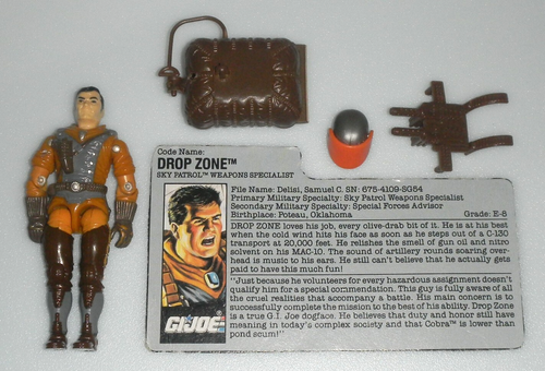 1990 Vintage G.I. GI Joe 3.75 ARAH Drop Zone v1 Sky Patrol Figure *99% ...
