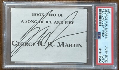 GEORGE RR MARTIN SIGNED BOOK CUT GAME OF THRONES AUTHOR AUTOGRAPH PSA ...