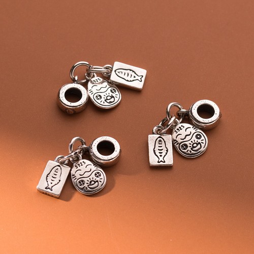 Sterling Silver Fortune Cat Fish European Dangle Charm Bead Pendant | eBay