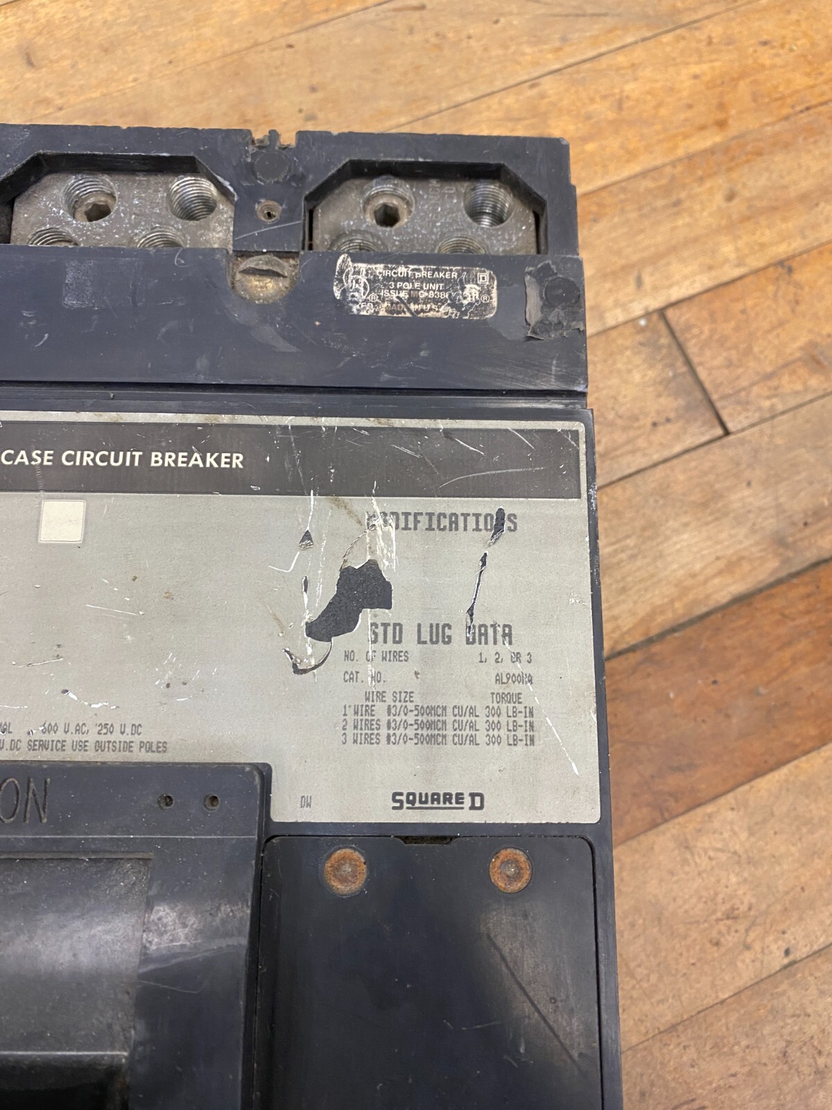 Square D MAL36800 Feed-Thru Circuit Breaker 800A 600V 3P 3PH MAL 3 Pole ...