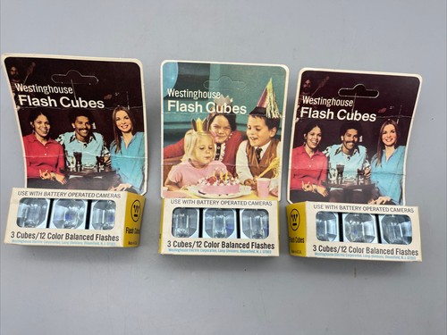 3 Packs Vintage Westinghouse Camera color Balanced Flash Cubes Total 9 ...