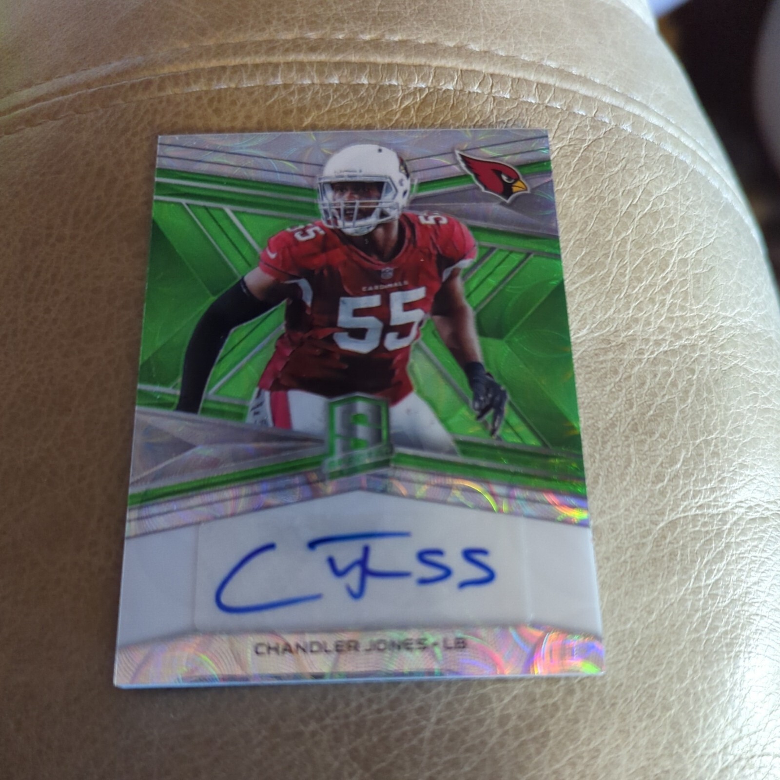 Chandler Jones 2018 panini spectra #S-CJ Green autograph 1/25 Cardinals ...