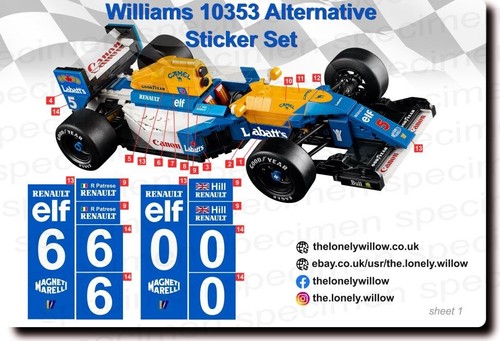 10353 Williams FW14b Alternative Sticker Set | eBay UK