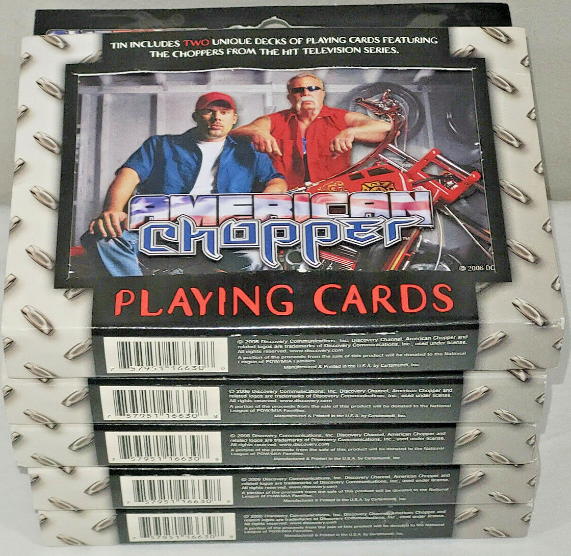 5 Lot American Chopper Playing Cards with Collector Tin 2 Decks Brand ...