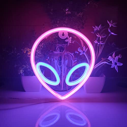 Alien Neon Light,USB or 3-AA Battery Powered Neon Signs,LED Desktop ...
