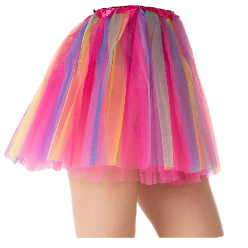 Rainbow Tutu Skirt Women Dress Neon TUTU Fancy Dress Costume Hen Party ...
