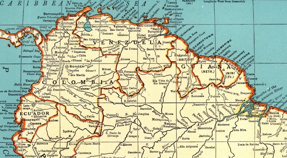 1943 Antique SOUTH AMERICA Map Vintage Map of South America Continent ...