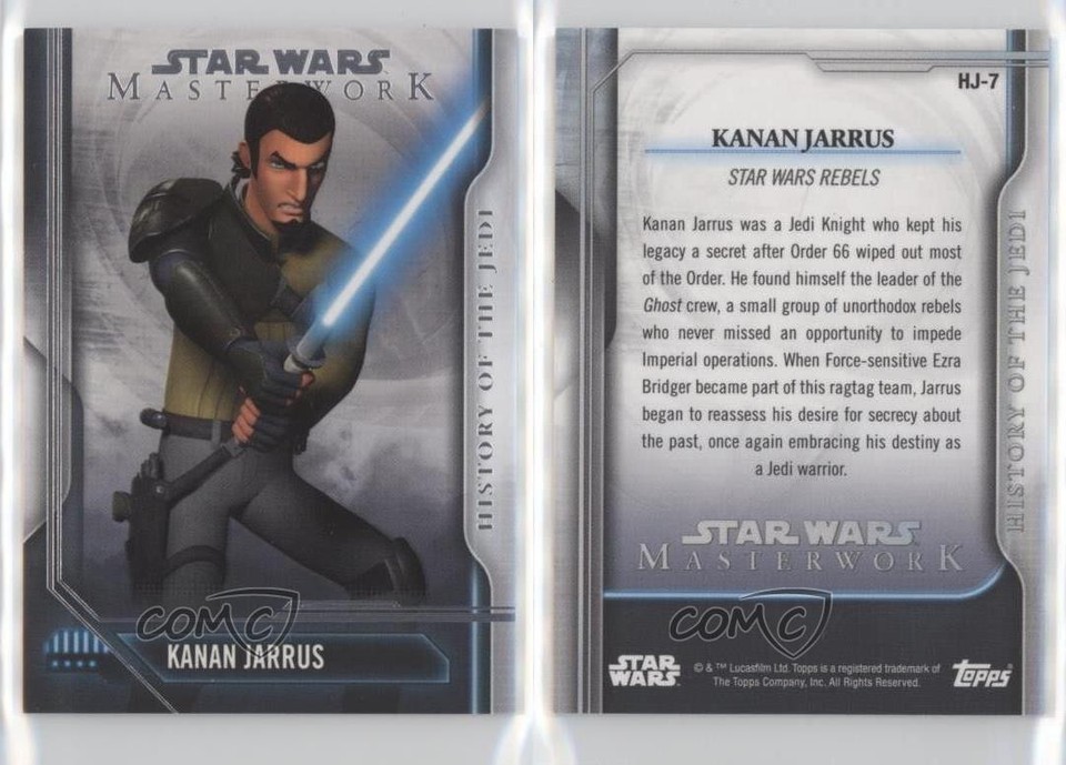 2018 Topps Star Wars Masterwork History of the Jedi Kanan Jarrus #HJ-7 ...