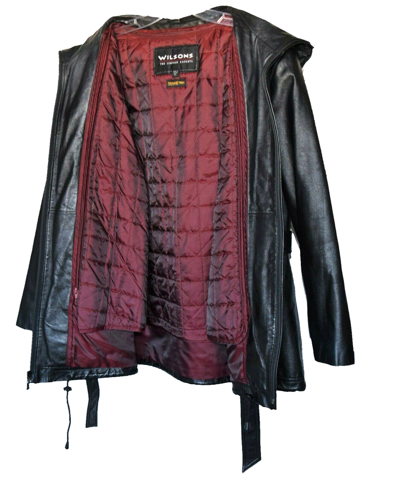 Wilsons The Leather Experts Womens Hooded Jacket XL Interior Thermal ...